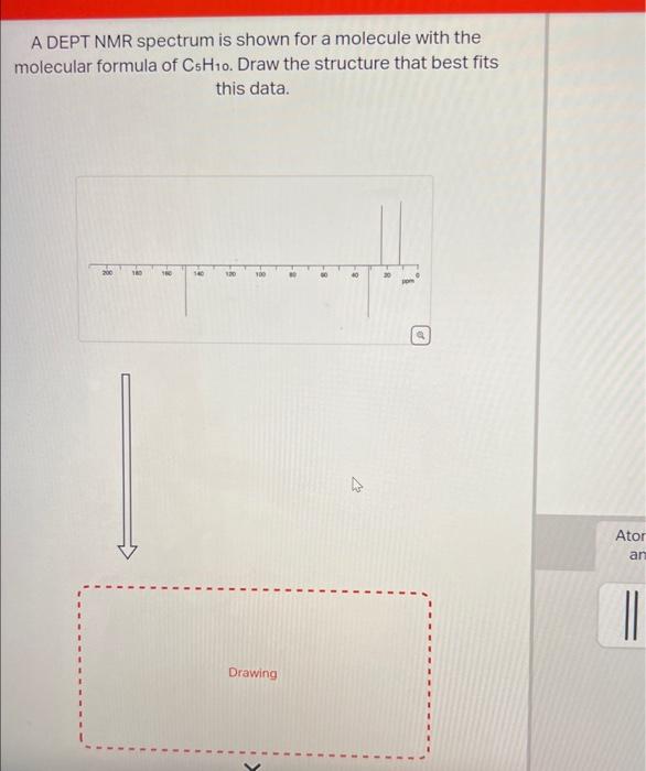 Solved A DEPT NMR spectrum is shown for a molecule with the | Chegg.com