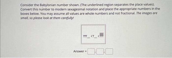 Consider the Babylonian number shown. (The underlined | Chegg.com