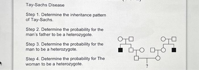 Solved Tay-Sachs Disease Step 1. Determine the inheritance | Chegg.com