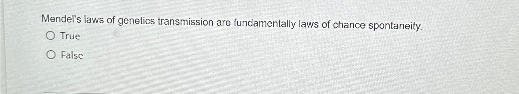Solved Mendel's laws of genetics transmission are | Chegg.com