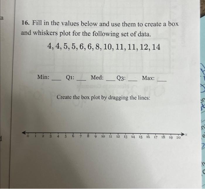 Solved 16. Fill in the values below and use them to create a | Chegg.com