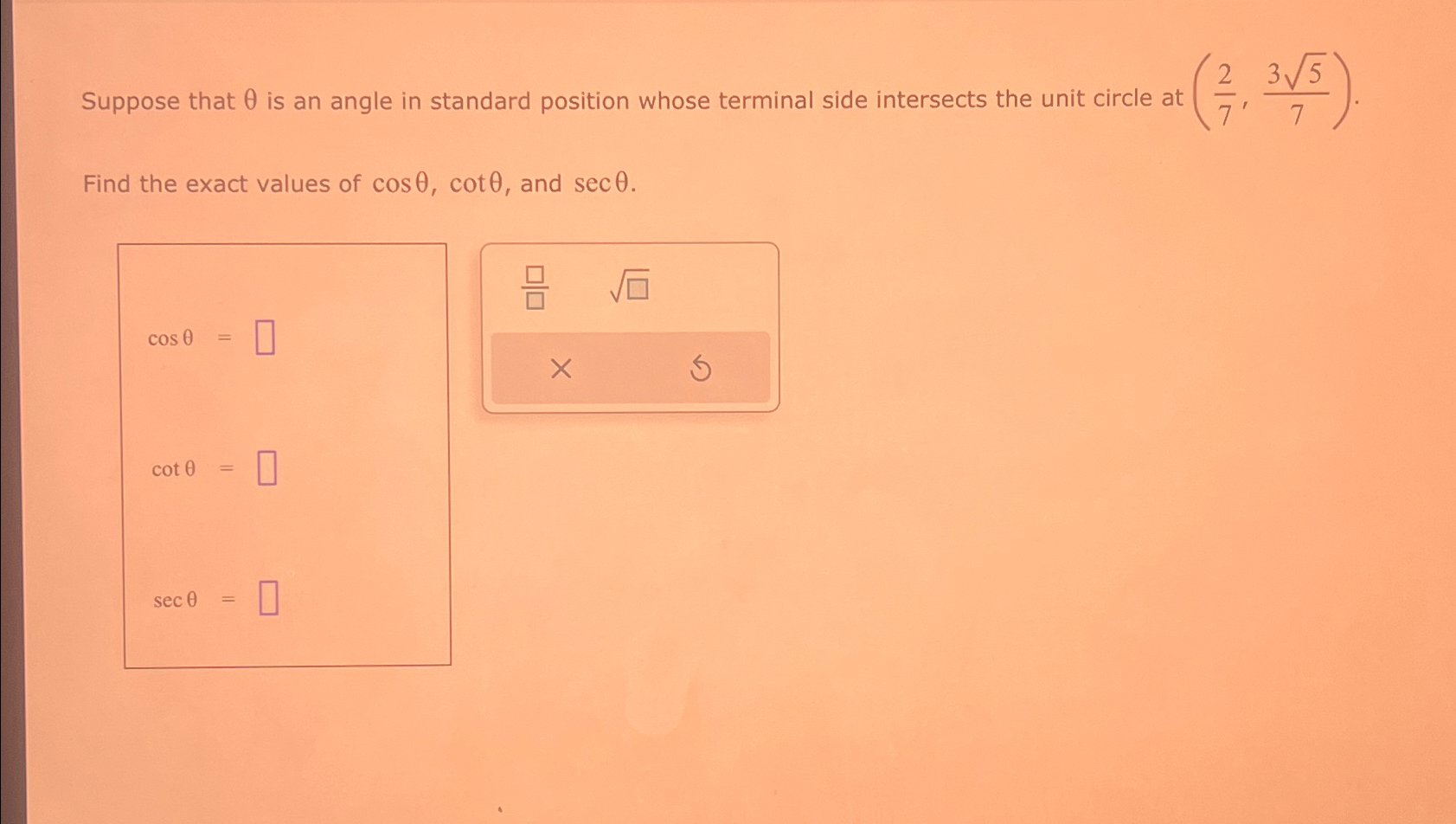 Solved Suppose That θ ﻿is An Angle In Standard Position