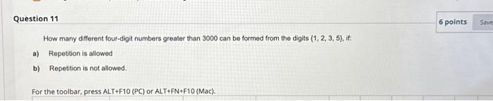 Solved How many different four-digit numbers greater than | Chegg.com