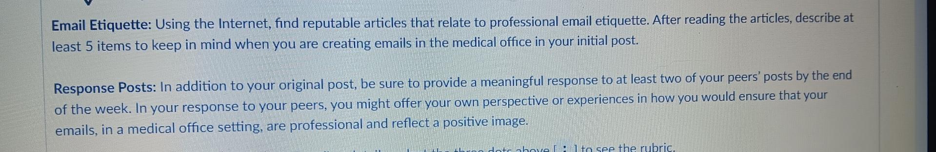 Solved Email Etiquette: Using the Internet, find reputable | Chegg.com