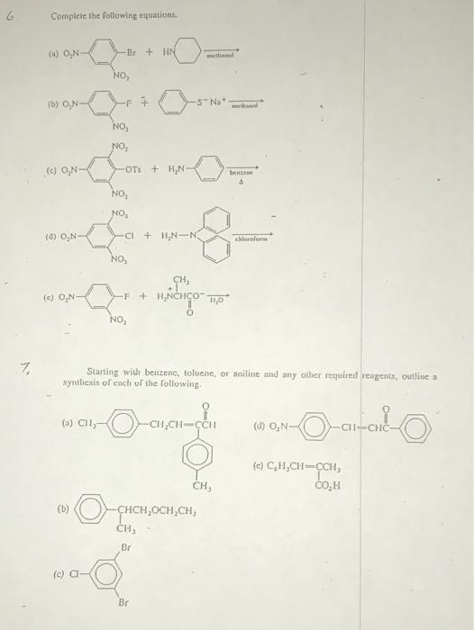 Solved Complete the following reactions by filling in the | Chegg.com