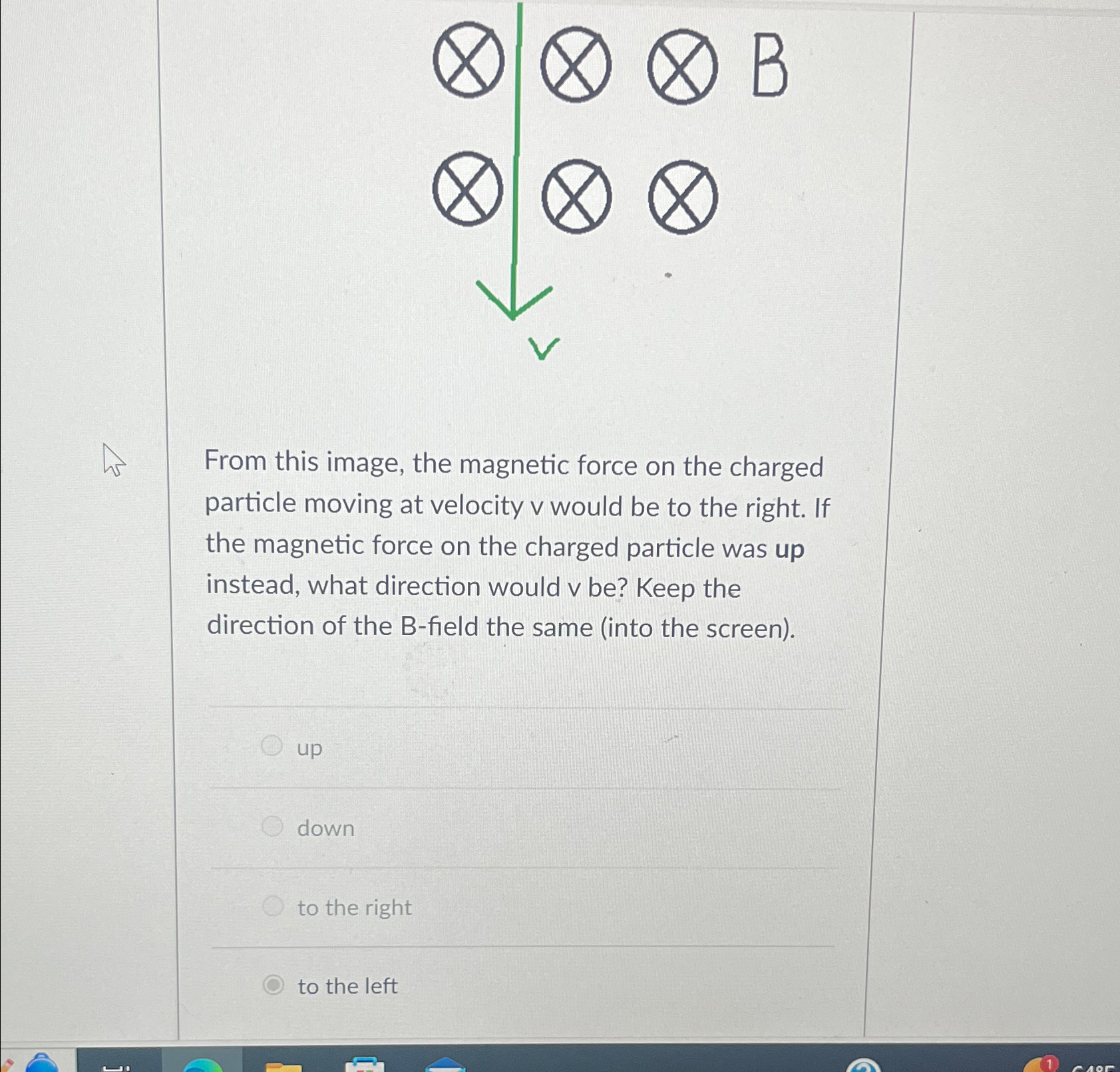Solved From This Image The Magnetic Force On The Charged