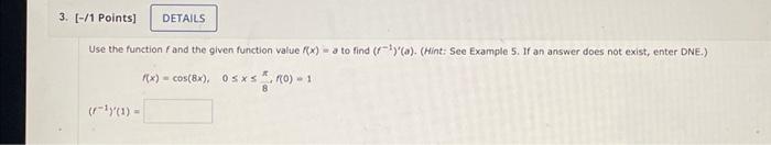 Solved Use the function f and the given function value f(x) | Chegg.com