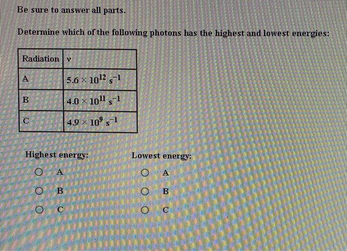 Solved Be sure to answer all parts. Determine which of the | Chegg.com