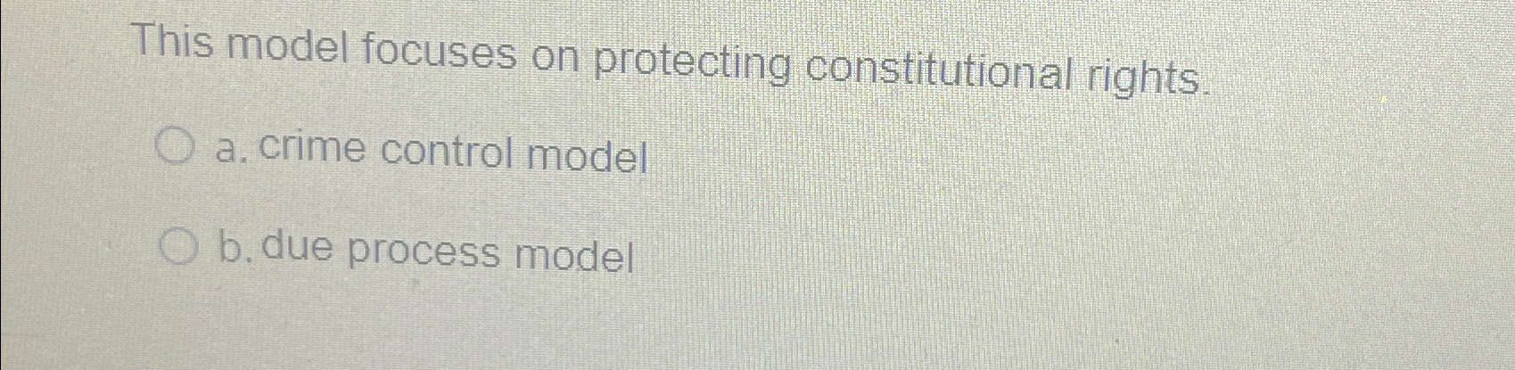 Solved This model focuses on protecting constitutional | Chegg.com