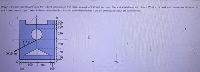 Solved Shown in the cross section beam that is bent about an | Chegg.com
