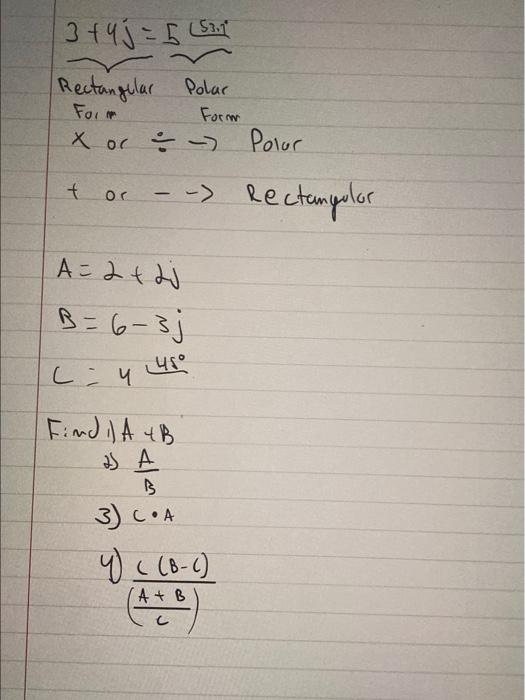 Solved math of imaginary numbers, is just need the math of | Chegg.com