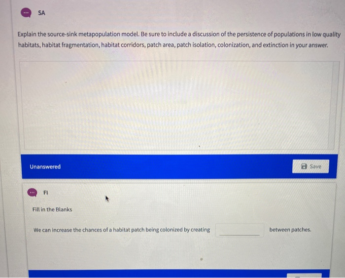 Solved Explain the source-sink metapopulation model. Be sure | Chegg.com