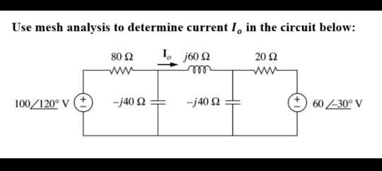Solved Use mesh analysis to determine current Io ﻿in the | Chegg.com