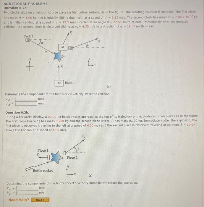 Solved ADDITIONAL PROBLEMS Question 6.2a: Two blocks slide | Chegg.com