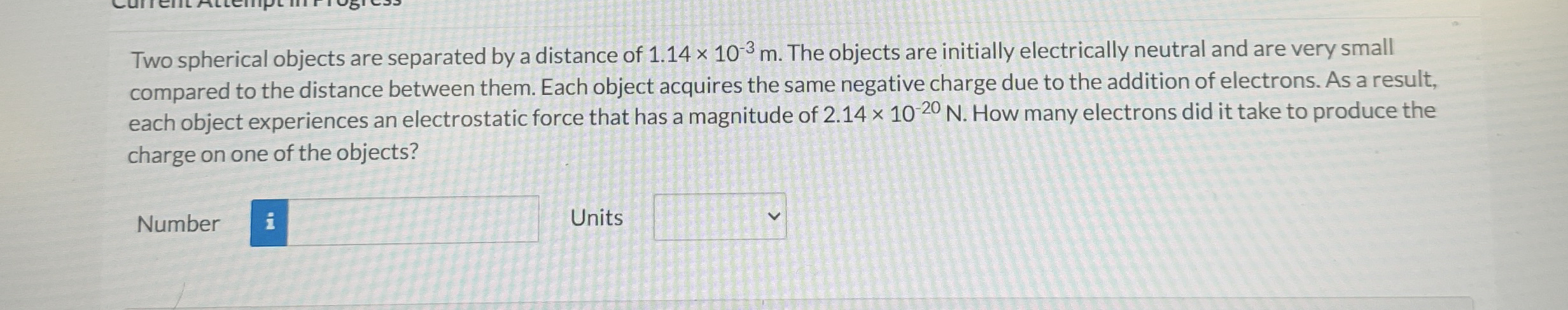 Solved Two spherical objects are separated by a distance of | Chegg.com