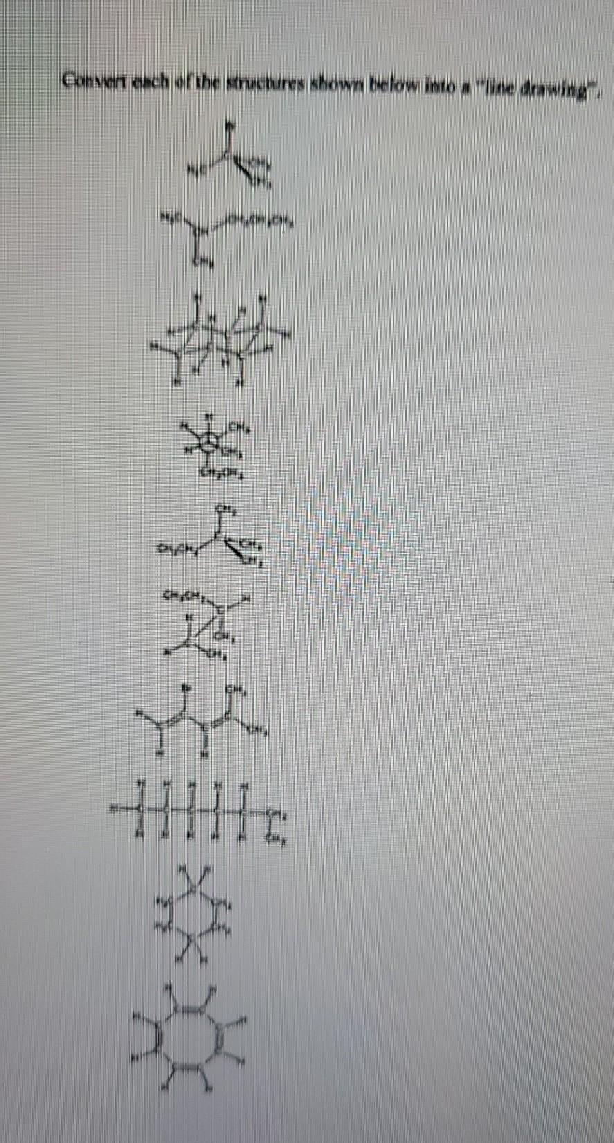 Solved Convert each of the structures shown below into a | Chegg.com