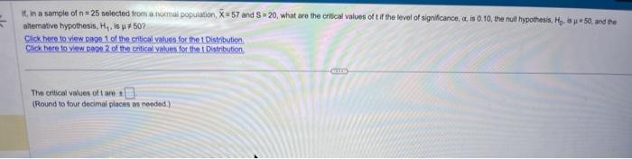 Solved Critical Values for the t Distribution.Critical | Chegg.com Solved Critical Values for the t Distribution.Critical | Chegg.com