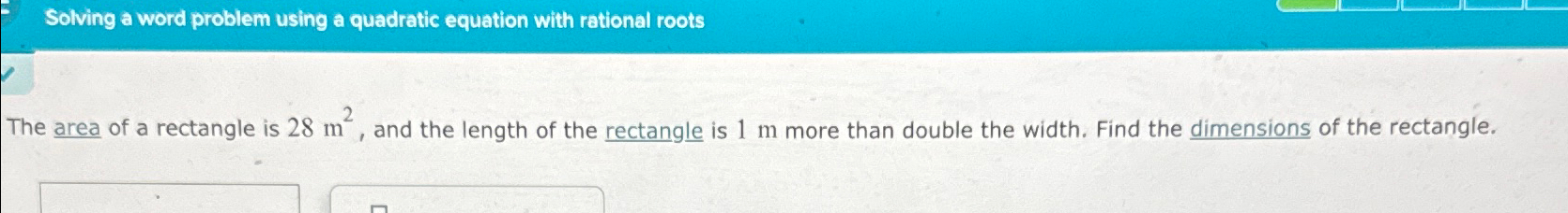 Solved Solving a word problem using a quadratic equation | Chegg.com