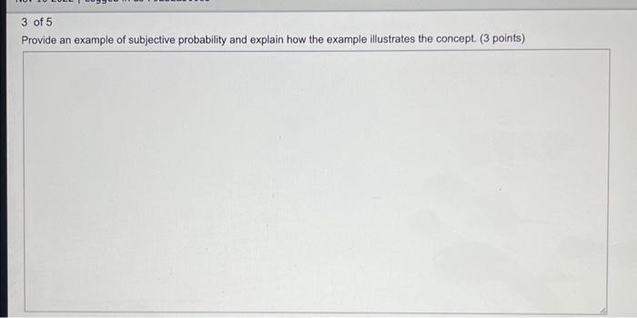 Solved 1 of 5 Provide an example of classical probability | Chegg.com