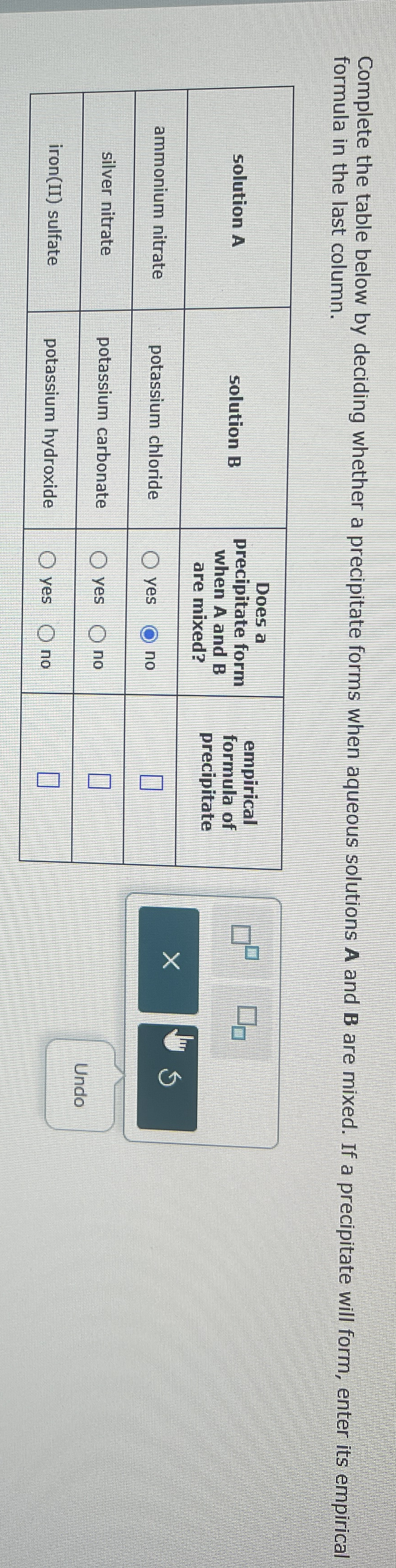 Solved Complete the table below by deciding whether a | Chegg.com