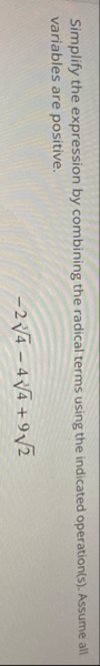Solved Simplify the expression by combining the radical | Chegg.com