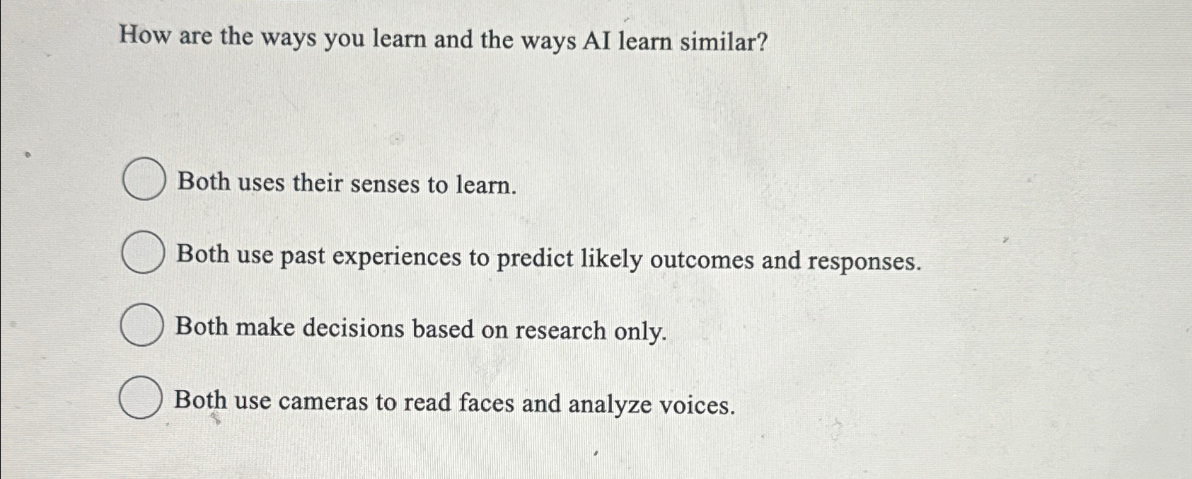 Solved How are the ways you learn and the ways AI learn | Chegg.com