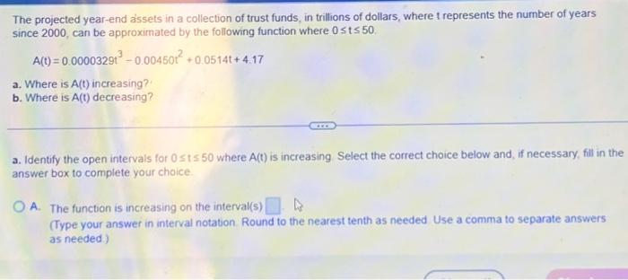 Solved The projected year-end assets in a collection of | Chegg.com