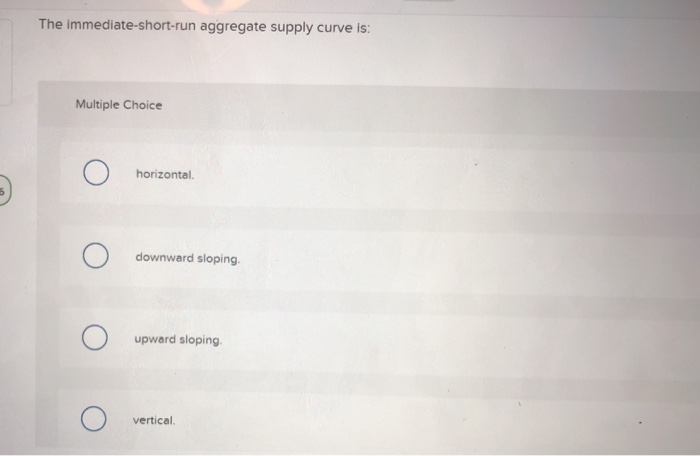 Solved The immediate-short-run aggregate supply curve is: | Chegg.com