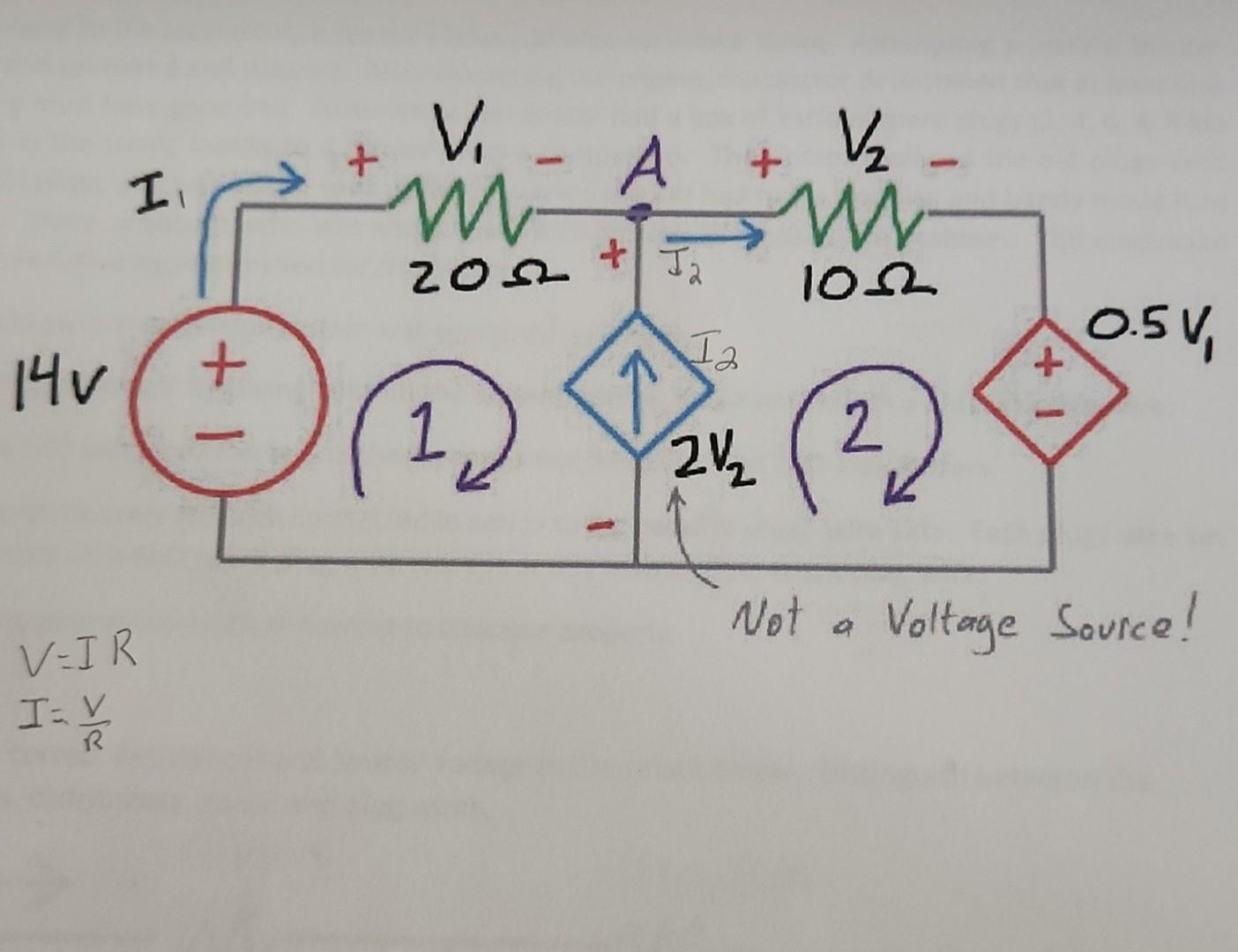 Solved Solve the following circuit for V₁ and V₂. Apply Ohms | Chegg.com