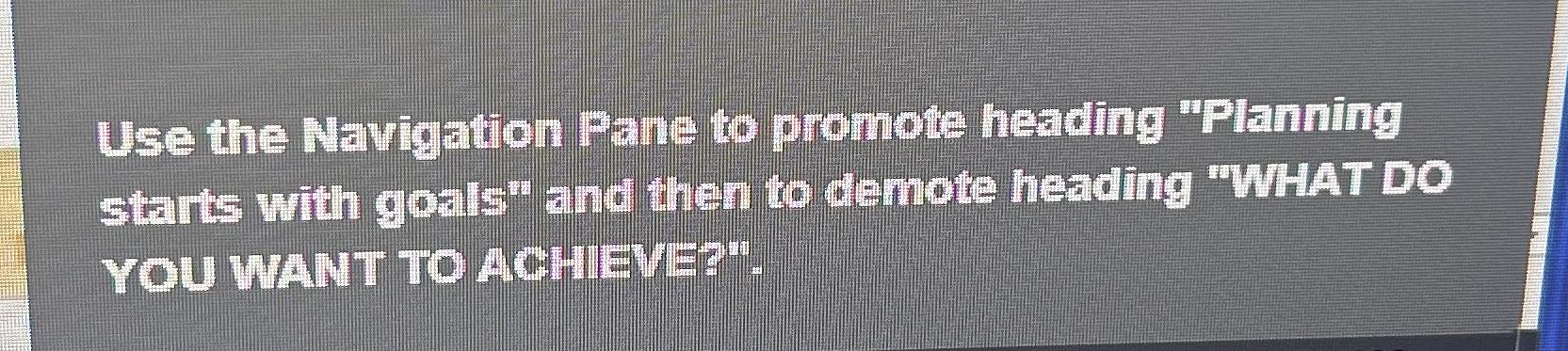 Solved Use the Navigation Pane to promote heading "Planning | Chegg.com