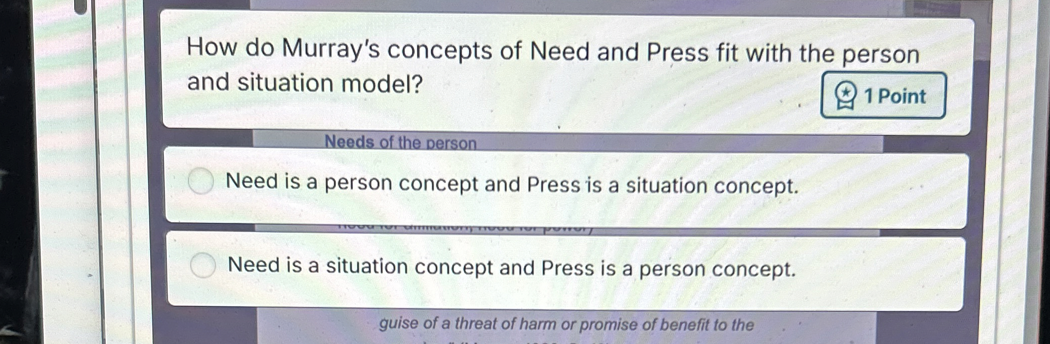 Solved How do Murray's concepts of Need and Press fit with | Chegg.com