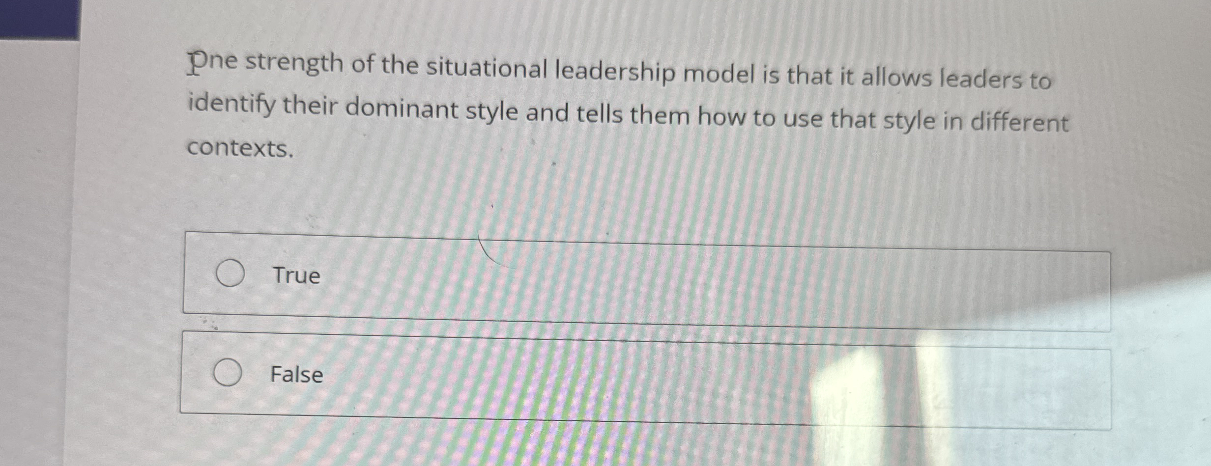 Solved Pne strength of the situational leadership model is | Chegg.com