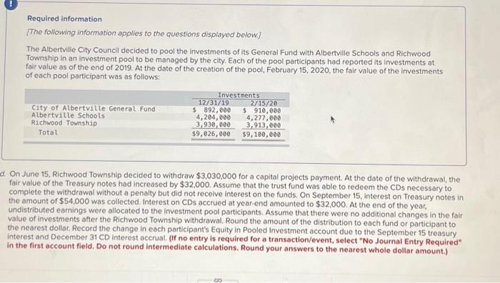 Solved Required information [The following information | Chegg.com