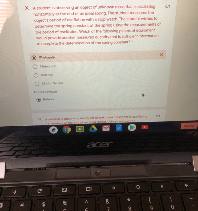 Solved X 0/1 A student is observing an object of unknown | Chegg.com