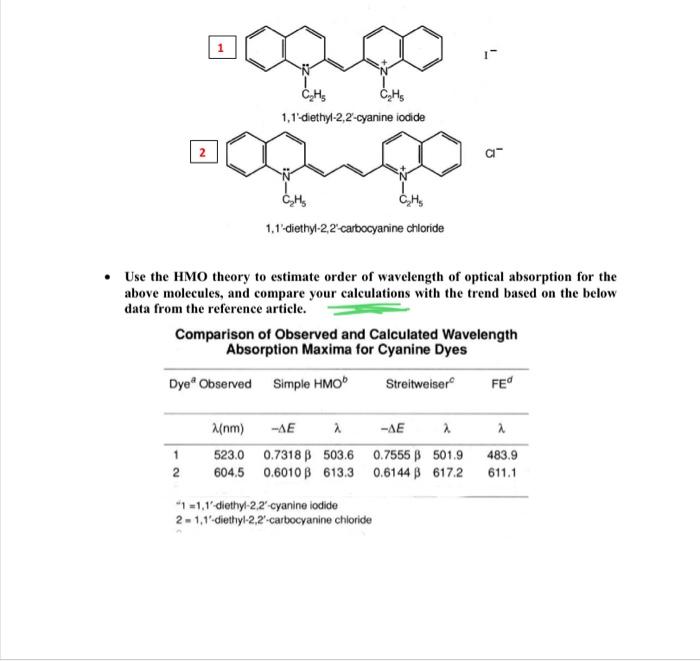 Solved 1 1− - Use the HMO theory to estimate order of | Chegg.com