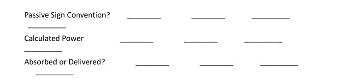 Solved Passive Sign Convention? Calculated Power Absorbed | Chegg.com