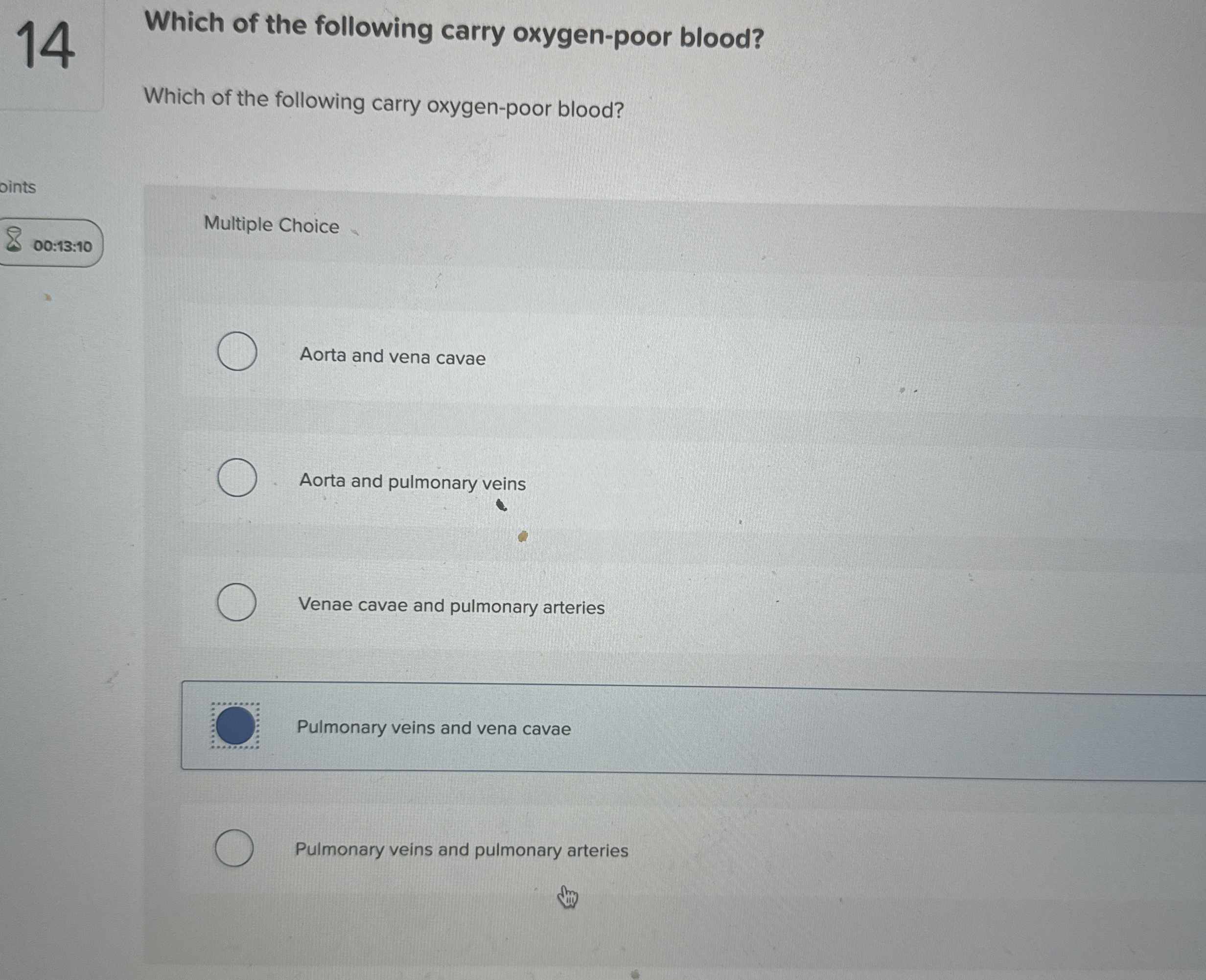 Solved 14Which of the following carry oxygen-poor | Chegg.com