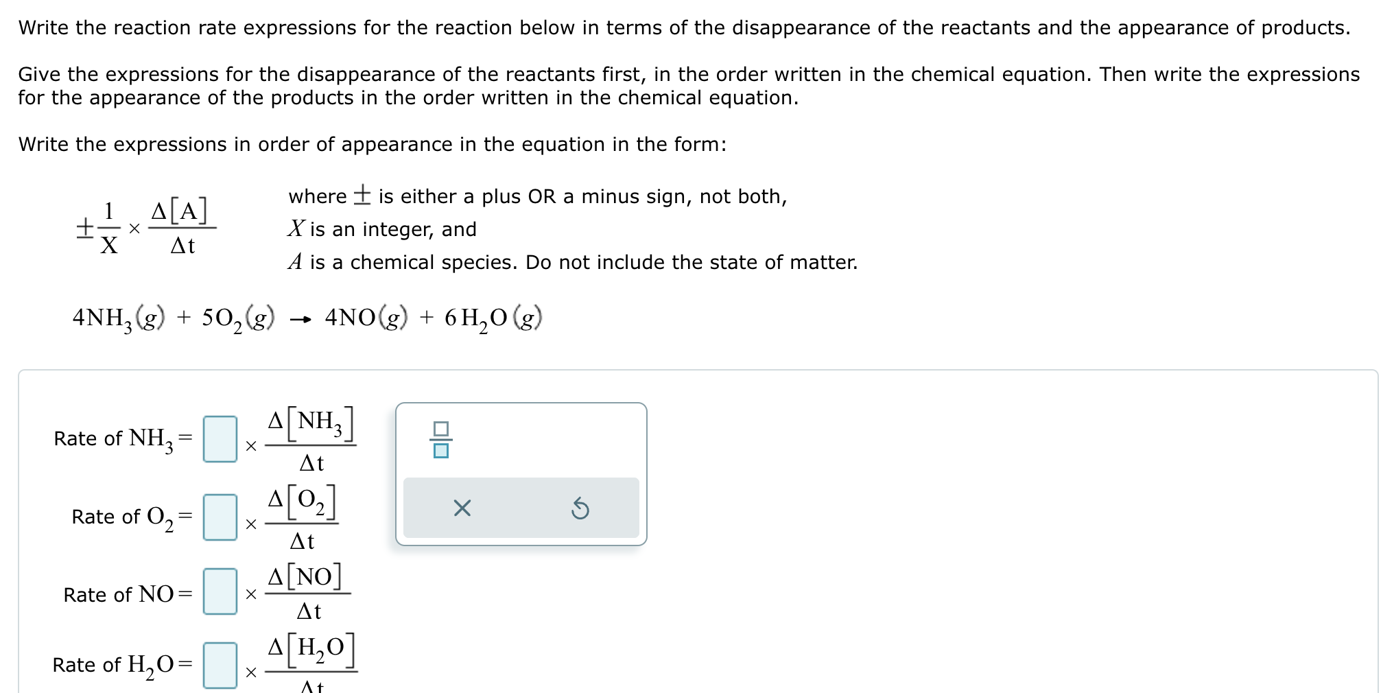 Solved Write the reaction rate expressions for the reaction | Chegg.com