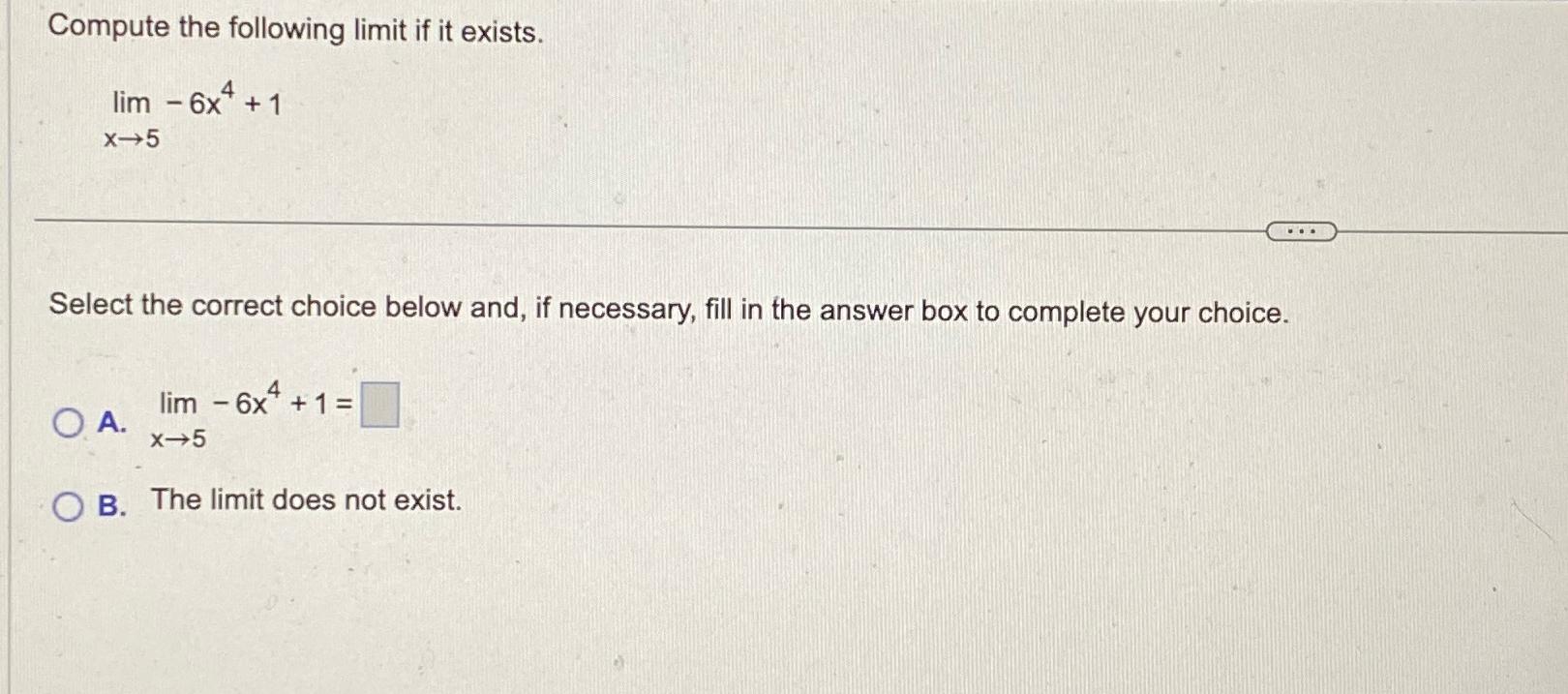 Solved Compute the following limit if it | Chegg.com
