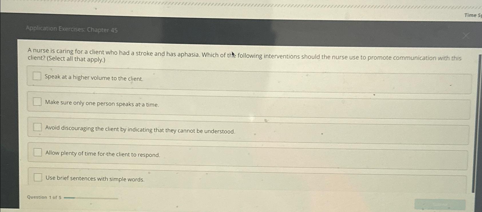 Solved Time 5Application Exercises: Chapter 45A nurse is | Chegg.com