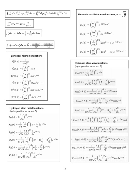 Solved Explicit expressions for hydrogenic orbitals are | Chegg.com