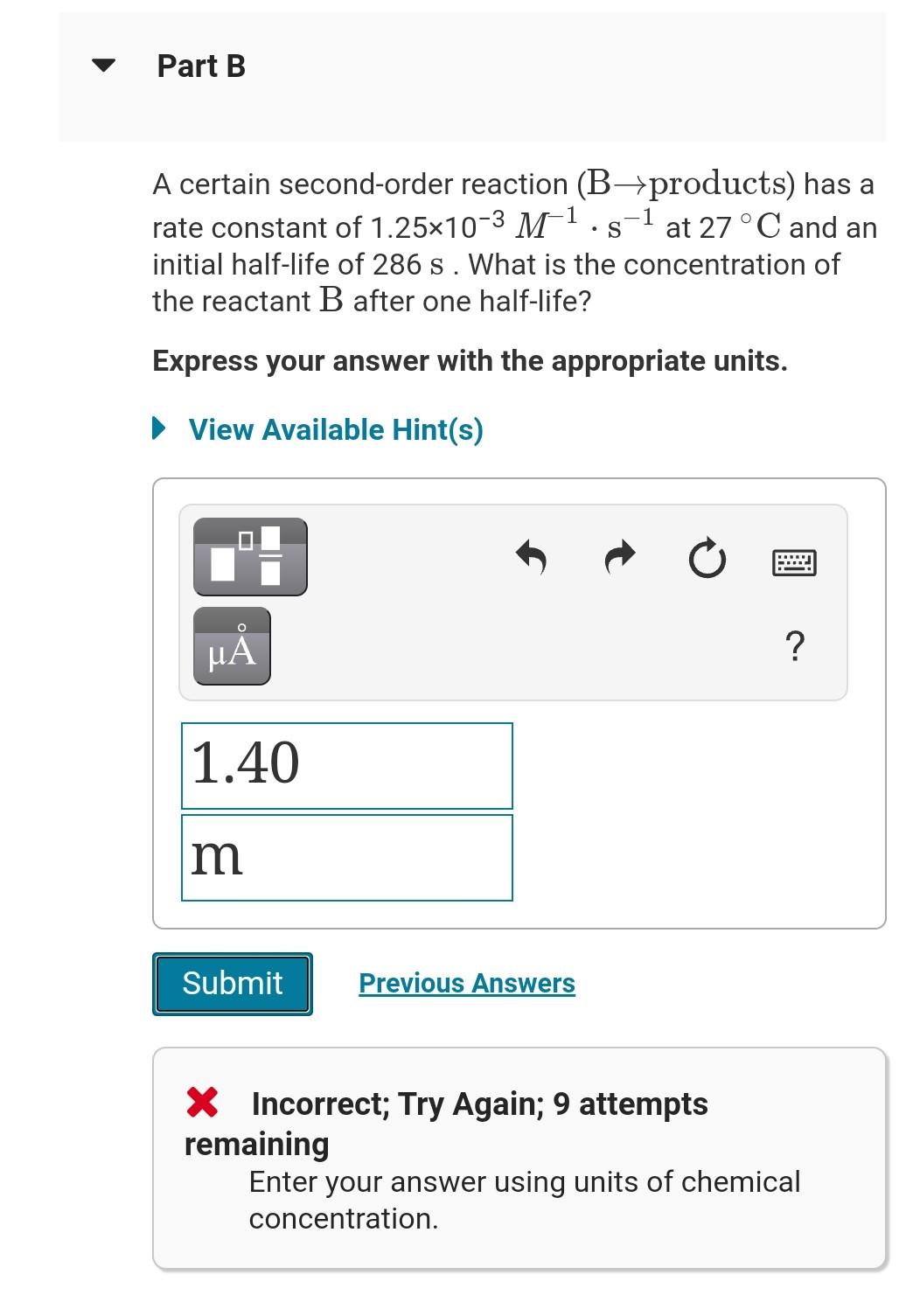 Solved The half-life of a reaction, t1/2, is the time it | Chegg.com