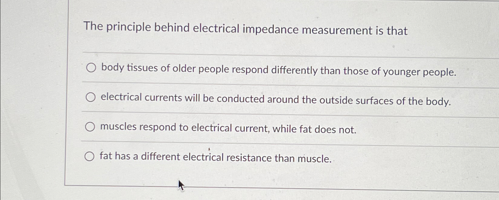 Solved The principle behind electrical impedance measurement | Chegg.com