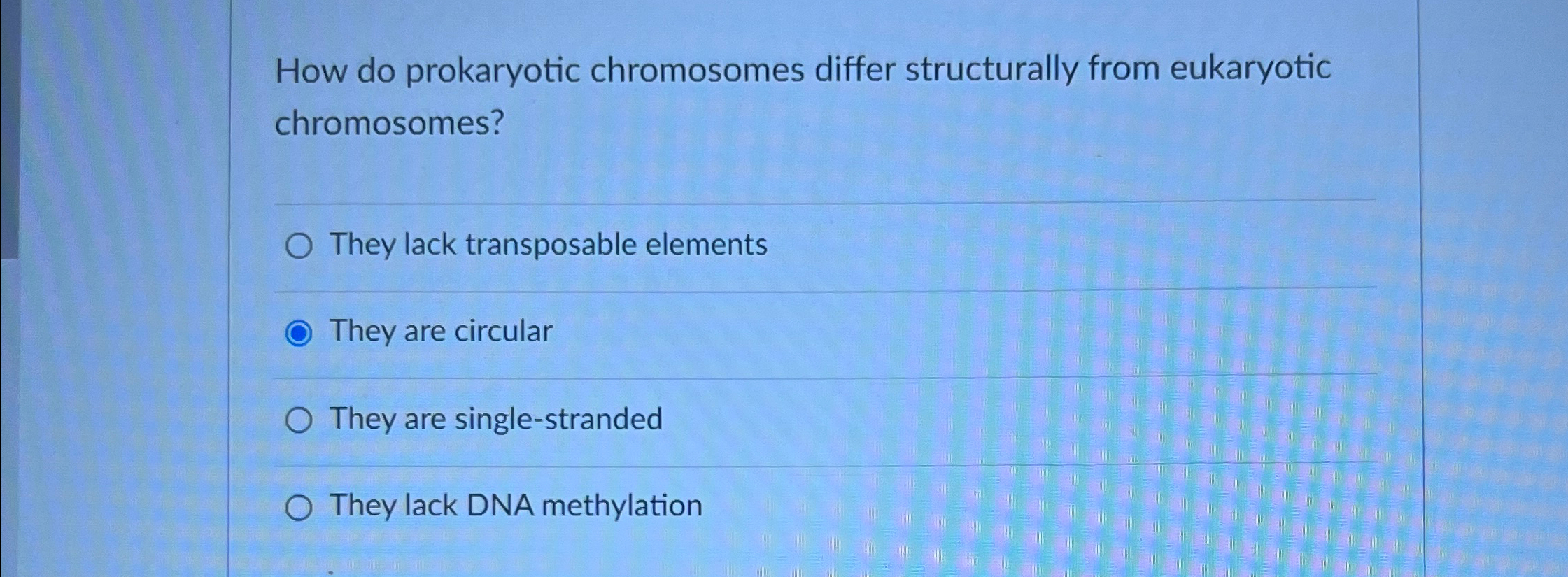 Solved How do prokaryotic chromosomes differ structurally | Chegg.com