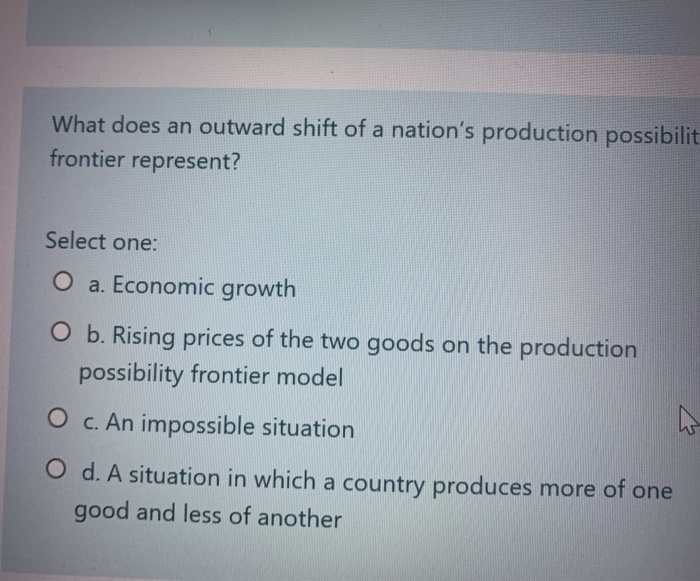 Solved What does an outward shift of a nation's production | Chegg.com