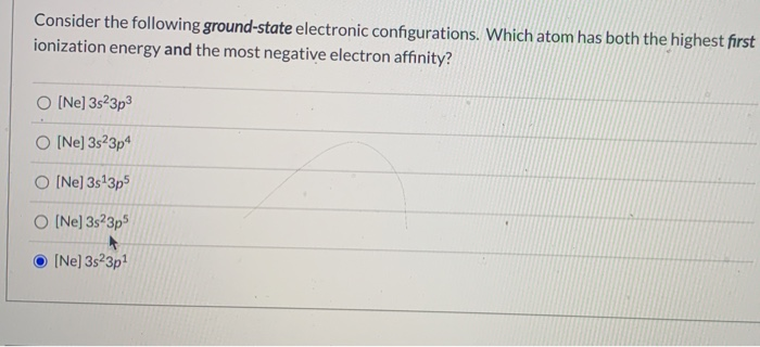 Solved Consider the following ground-state electronic | Chegg.com