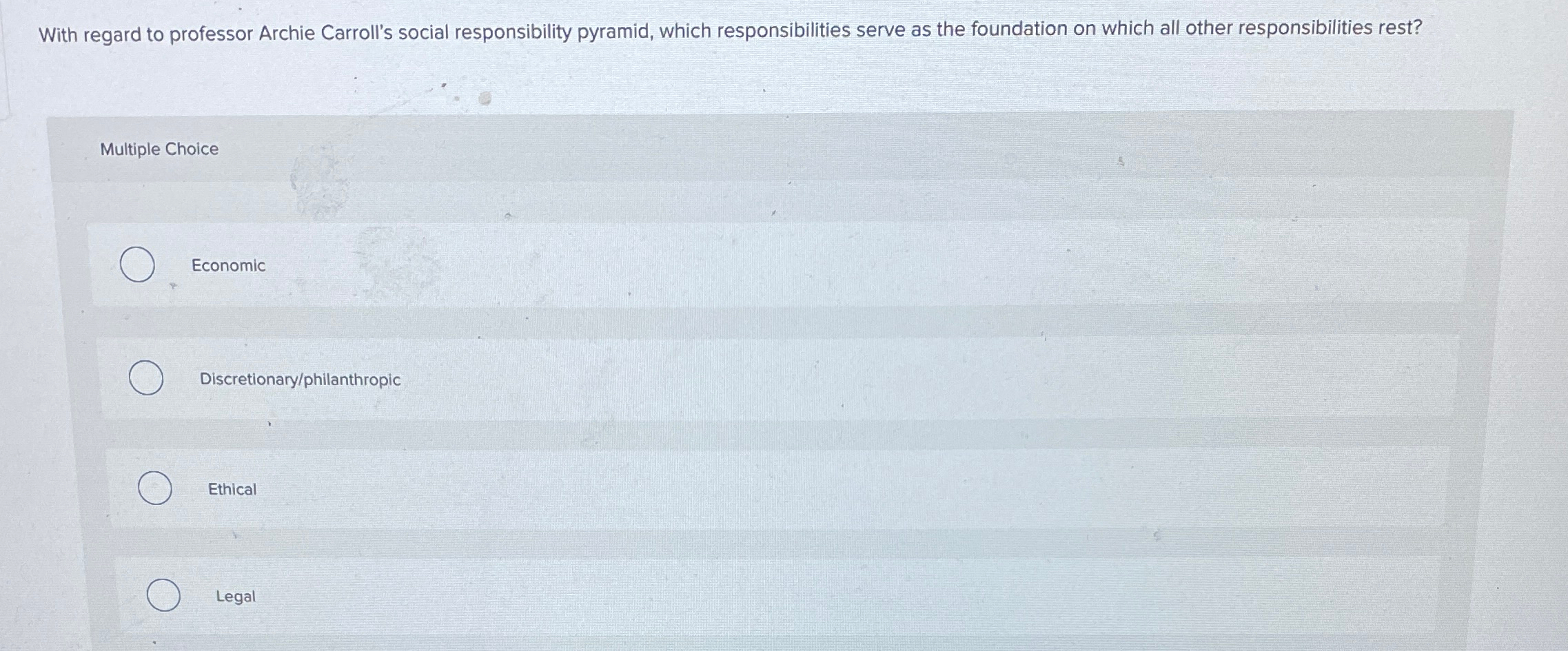 Solved With regard to professor Archie Carroll's social | Chegg.com