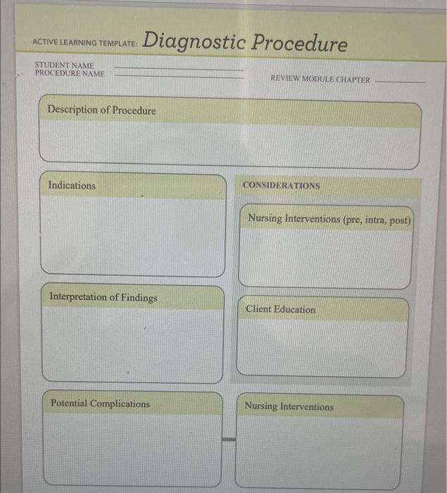 Solved active leanning template Diagnostic Procedure STUDENT | Chegg.com