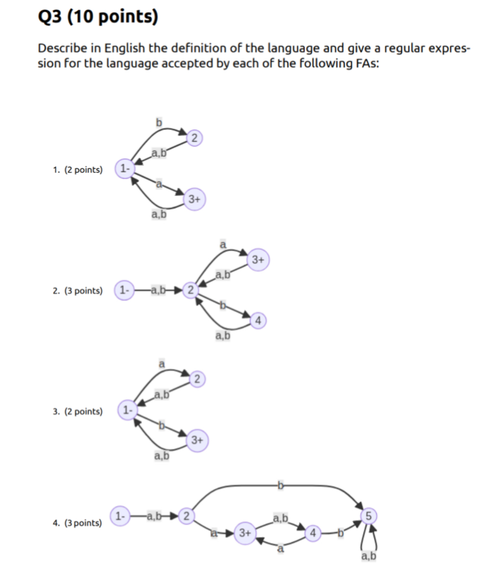 Solved Q3 (10 ﻿points)Describe in English the definition of | Chegg.com