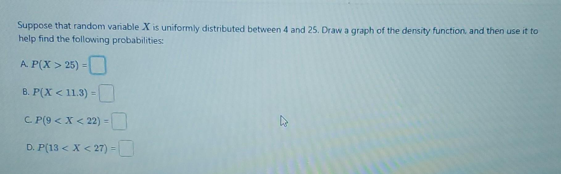 Solved Suppose that random variable X is uniformly | Chegg.com